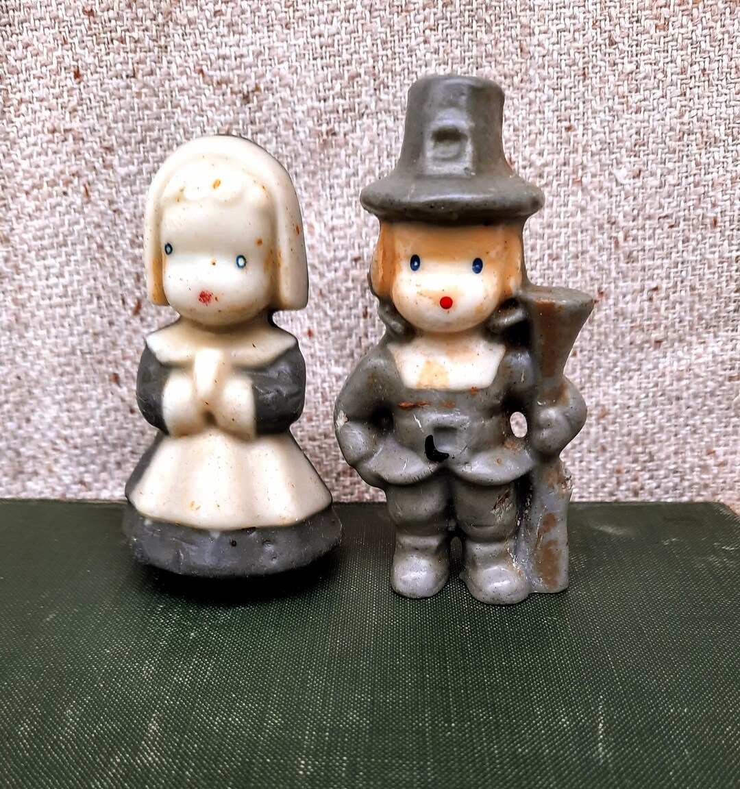 Pair of Gurley Pilgrim Candles Vintage From 1960s Young Girl and Boy ...