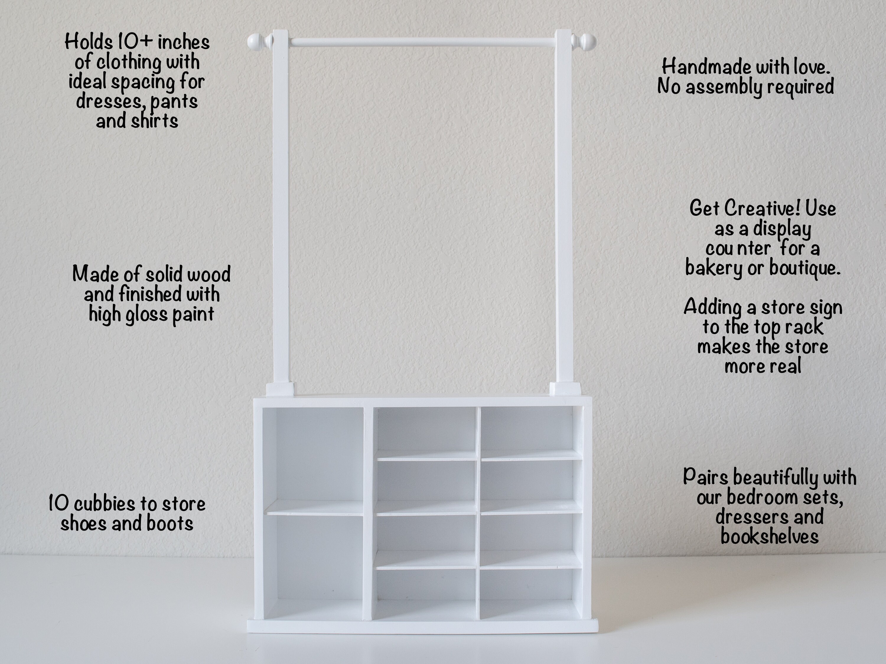 Shoe Storage With Clothing Rack for Any 18-inch Dolls - Etsy