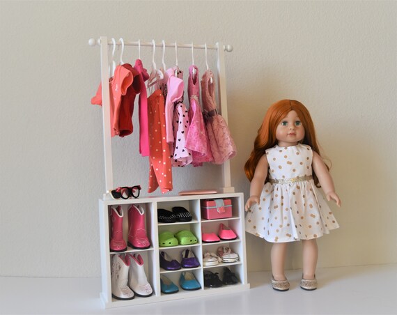 Shoe Storage With Clothing Rack for Any 18-inch Dolls - Etsy
