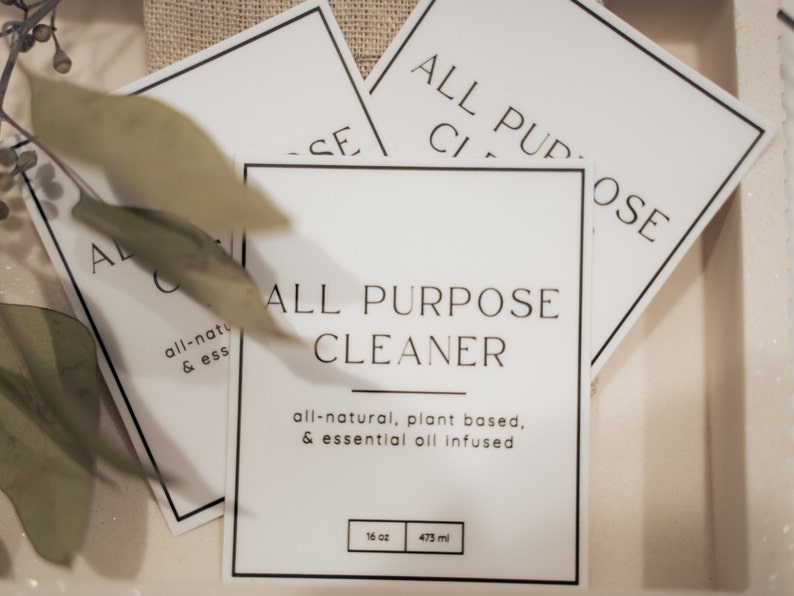 All Purpose Cleaner Label - Set of 1 | Modern Vinyl Design | All ...