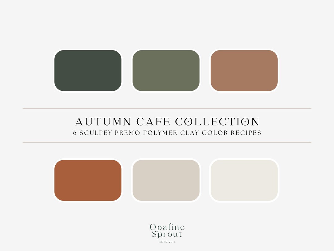 6 Premo Clay Color Recipes | Autumn Cafe Palette | Sculpey Premo ...