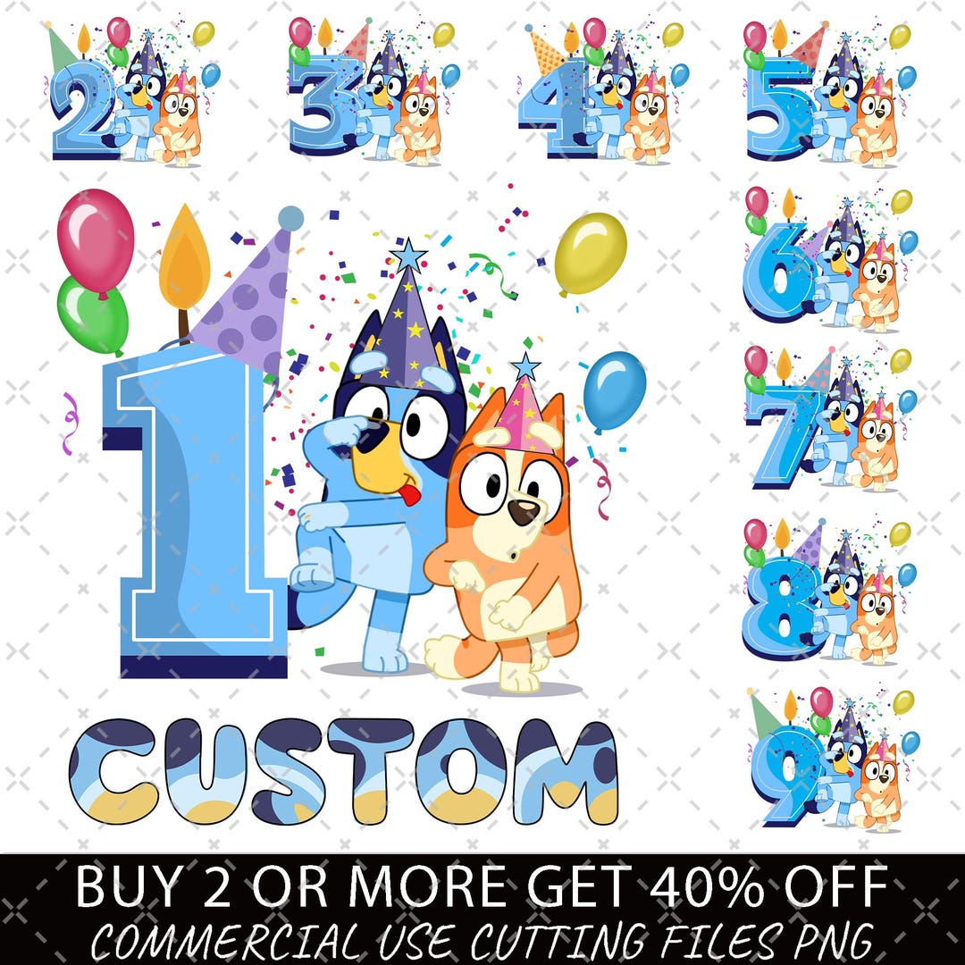 Custom Bluey Bingo Birthday PNG, My Birthday Png, Birthday Party Png ...