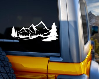 Mountain Car Decal - Etsy