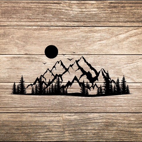 Mountain Range Sticker Vinyl Decal - Etsy