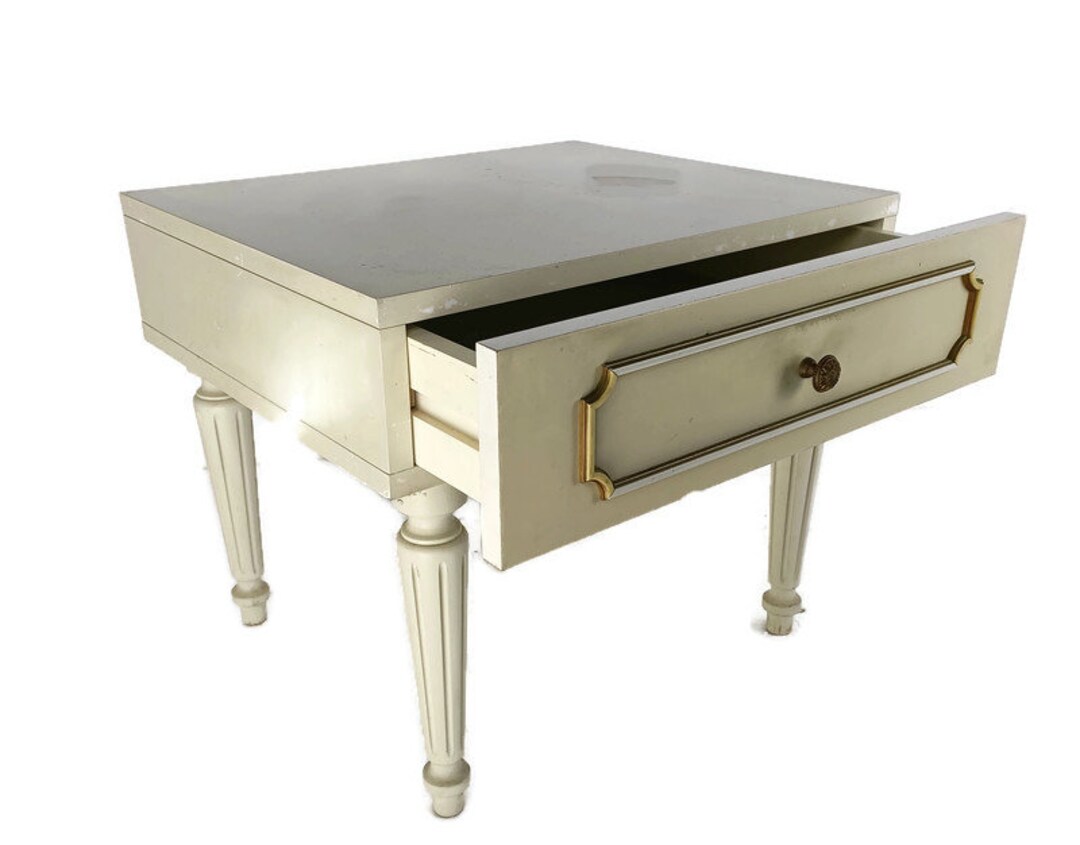 Vintage Night Stand Nightstand End Table Cabinet French Provincial ...