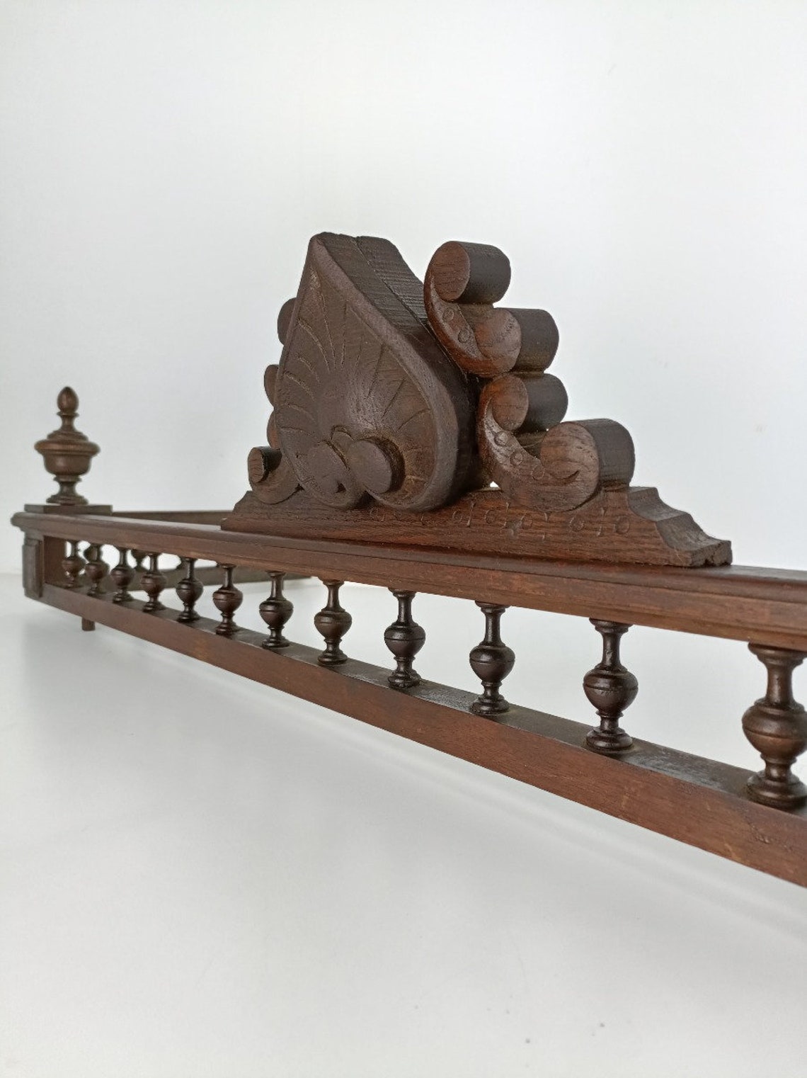 XL Beautiful Hand Carved Wood Pediment Ornate Over Door Architectural ...