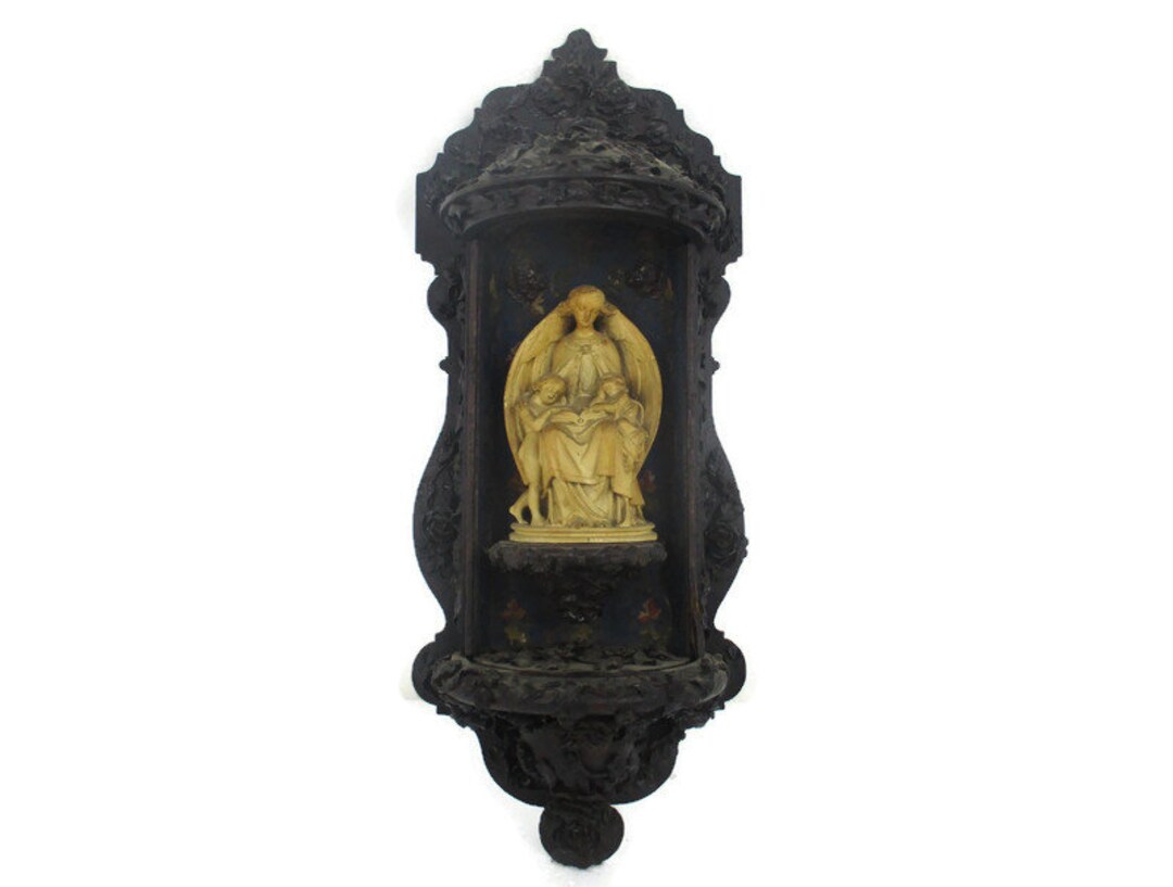 19th C Antique Hand Carved Wood Chapel Niche Shrine Hand Made - Etsy