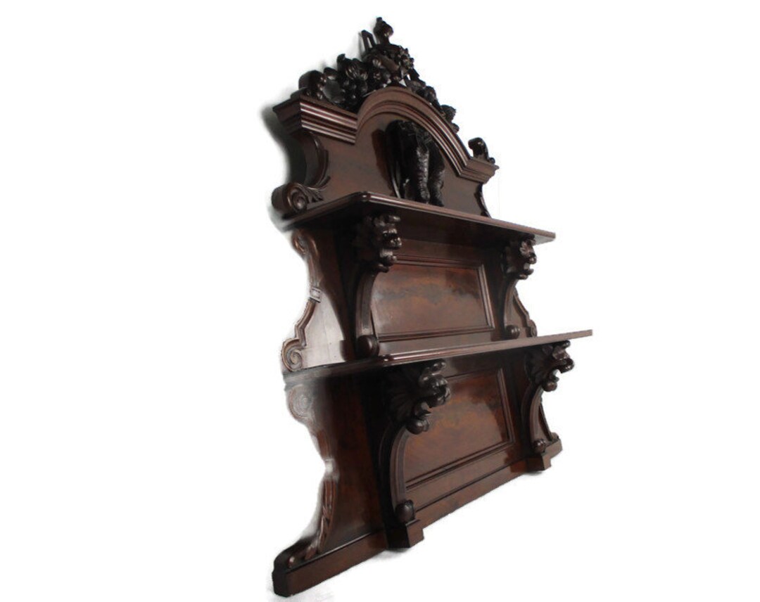 Wall Cabinet Shelving Ornate Wood Wall Hanging Display Hunter France ...