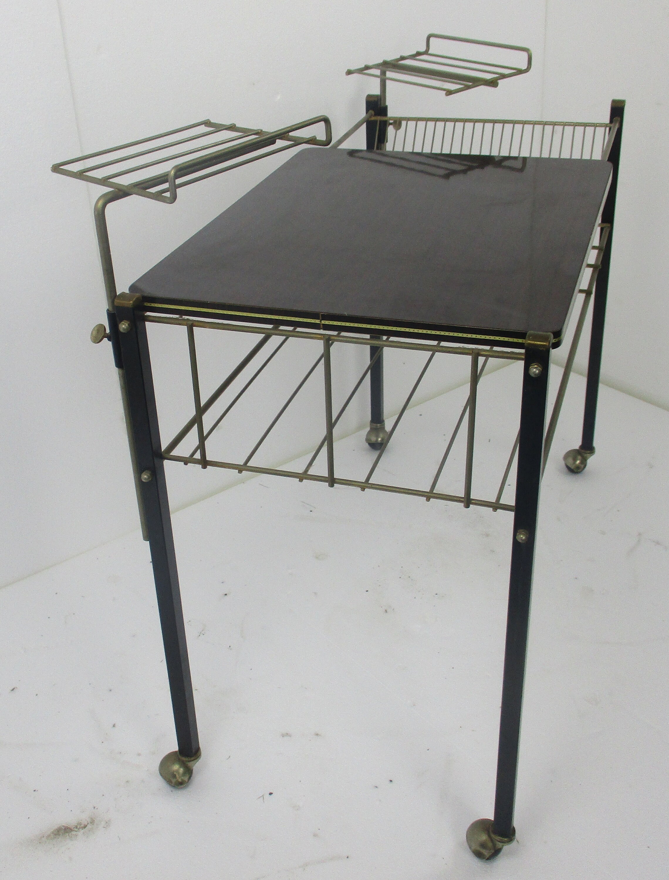 Retro Music Vinyl Storage Lp Record Stand Cart Trolley Space Age Pop ...