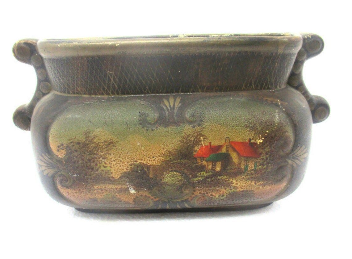 Planter Cache Pot French Pottery Faience Majolica Hand Painted ...