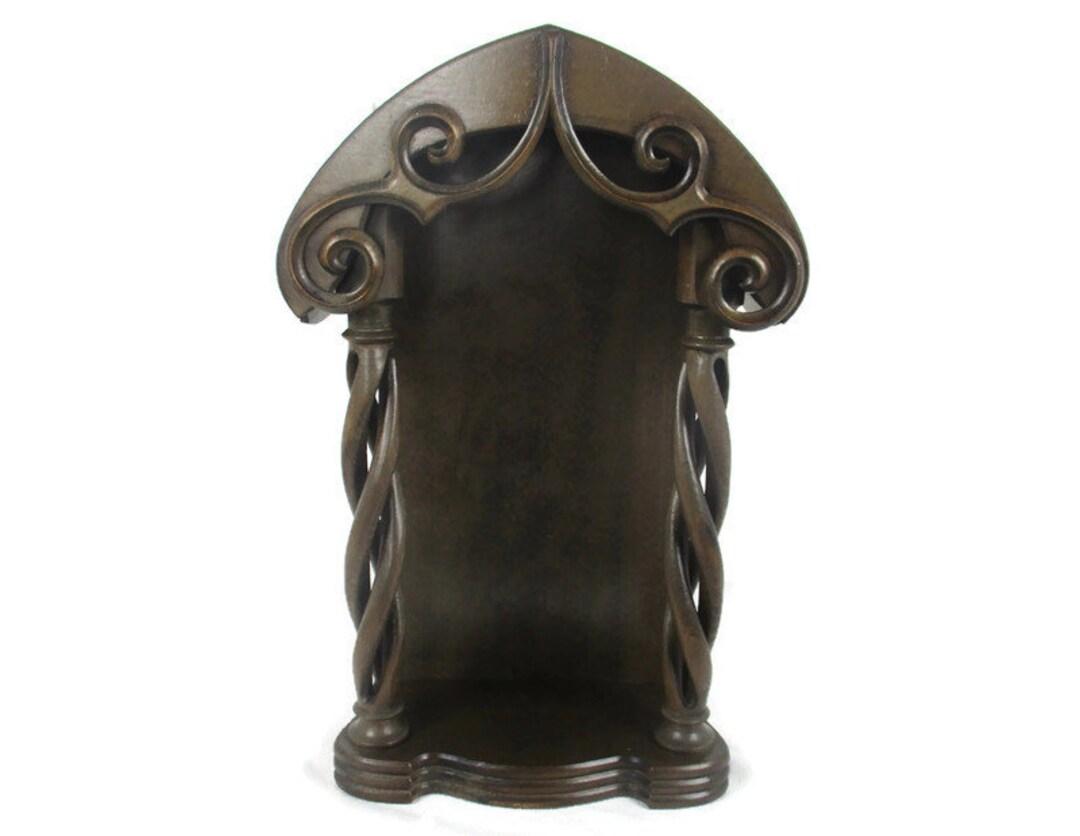 Hand Carved Wooden Chapel Niche for Statue Open Barley Twist Gorgeous ...