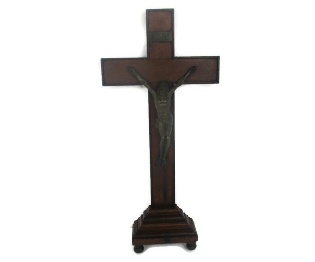 Large Standing Altar Church Chapel Crucifix Jesus Christ Cross Bronze ...