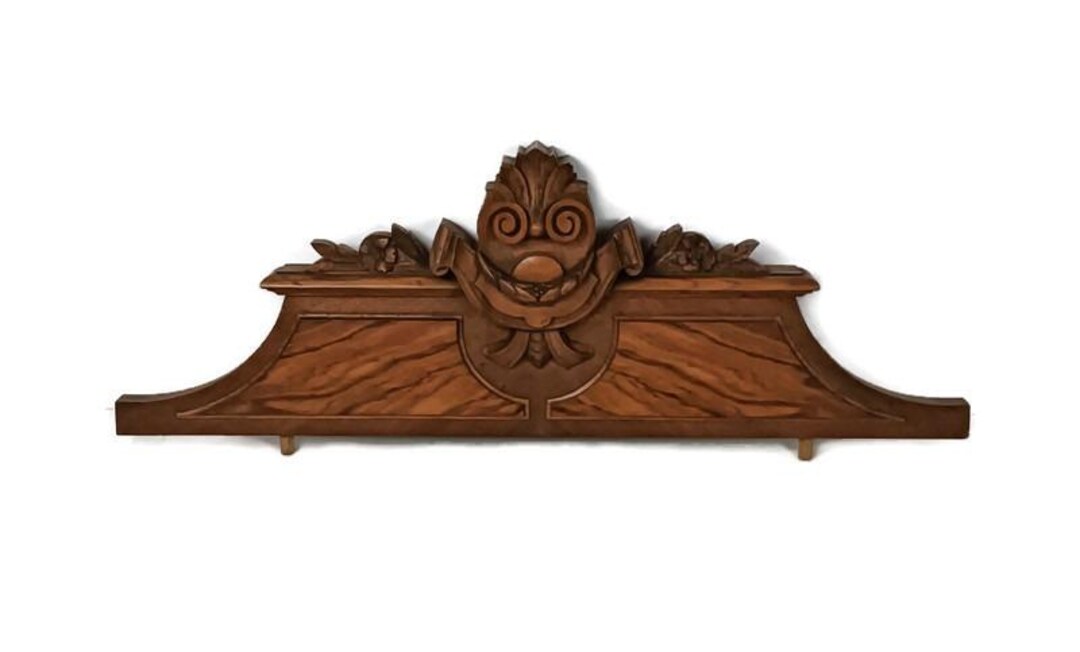 Stunning Antique Carved Wooden Pediment Over Door Architectural ...