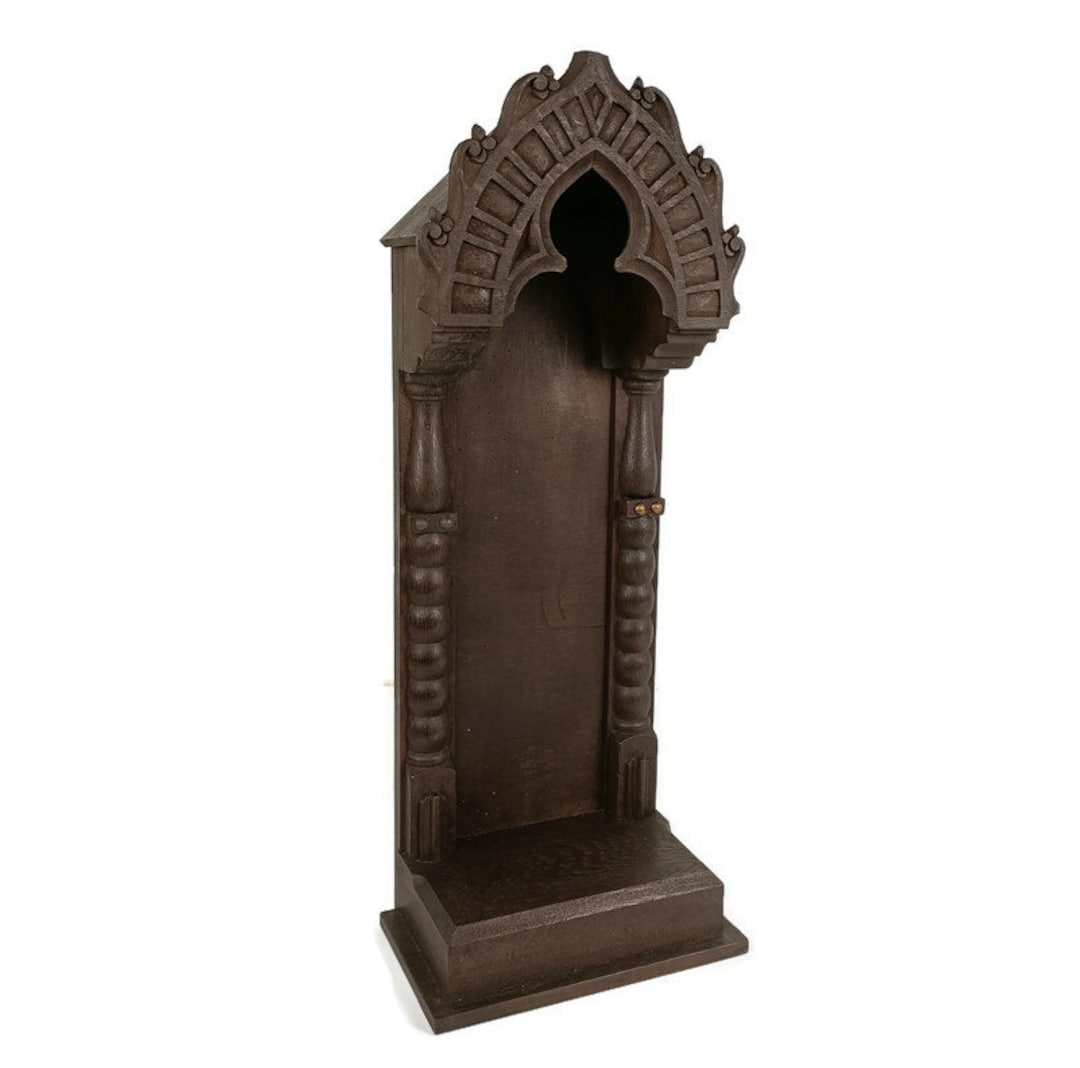 XL Hand Carved Wooden Chapel Niche for Statue Gothic Standing Beautiful ...