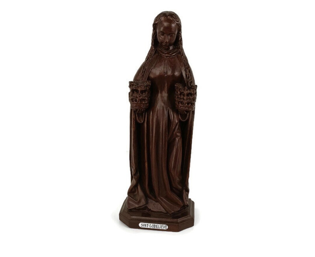 St Godelieve Statue Plaster Saint Godeleva Godelina Vintage Plaster ...