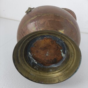 Antique Hammered Brass Kettle Bowl With Delft Blue White Porcelain ...