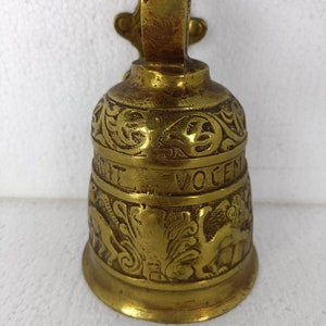 Vintage Wall Mounted Brass Bell Ornate Decorative Mythology Angel Ovime ...
