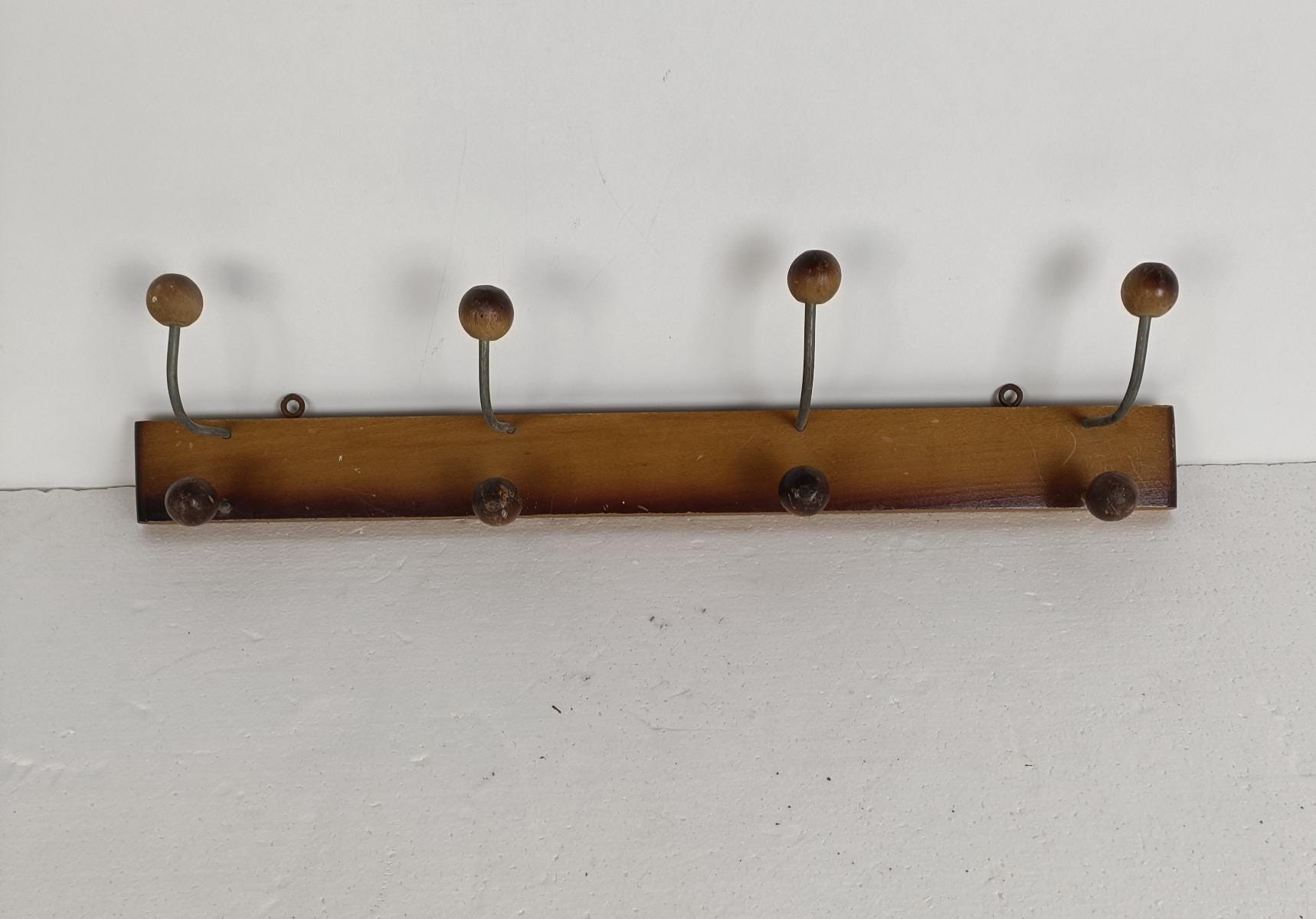 Small Vintage Retro Coat Rack Wall Hanging Wood Atomic Knobs Lovely - Etsy