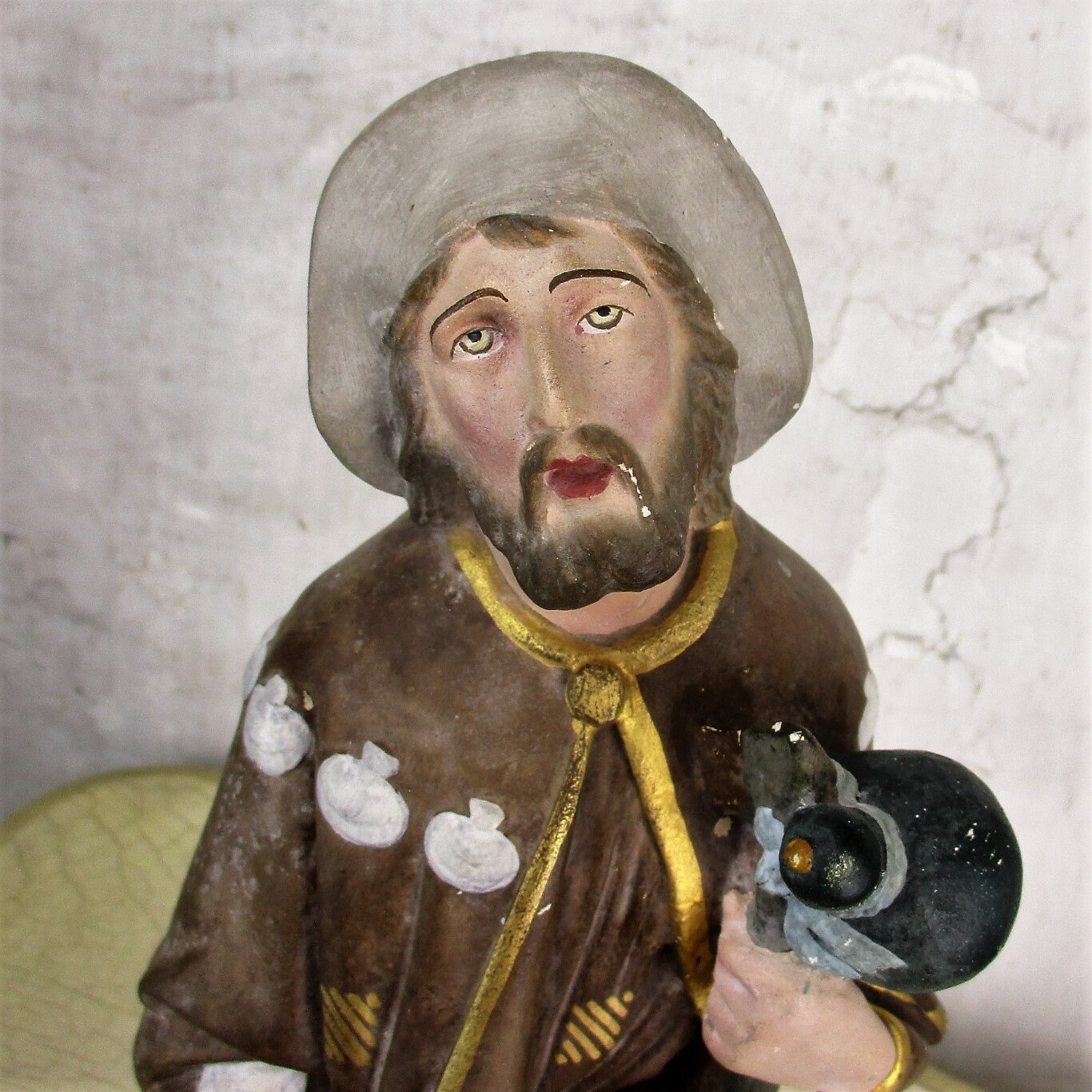 Antique Statue Saint Roch Rocco Plaster Patron of Dogs | Etsy