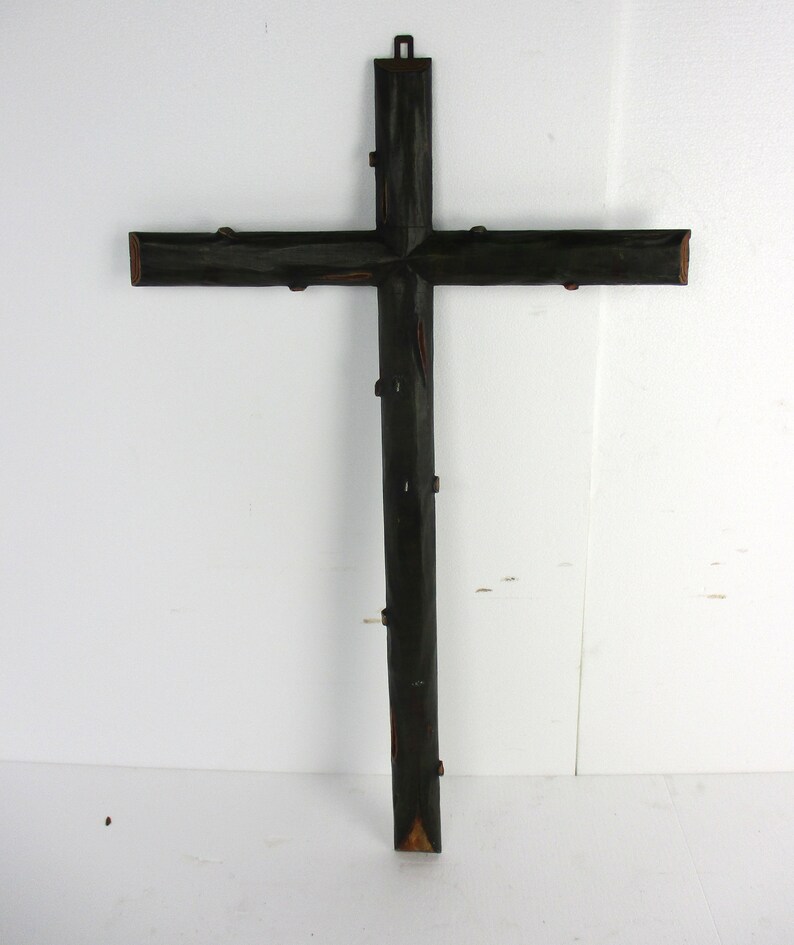 XL Wood Hanging Crucifix Plaster Corpus Piece of Art Very Dramatic ...