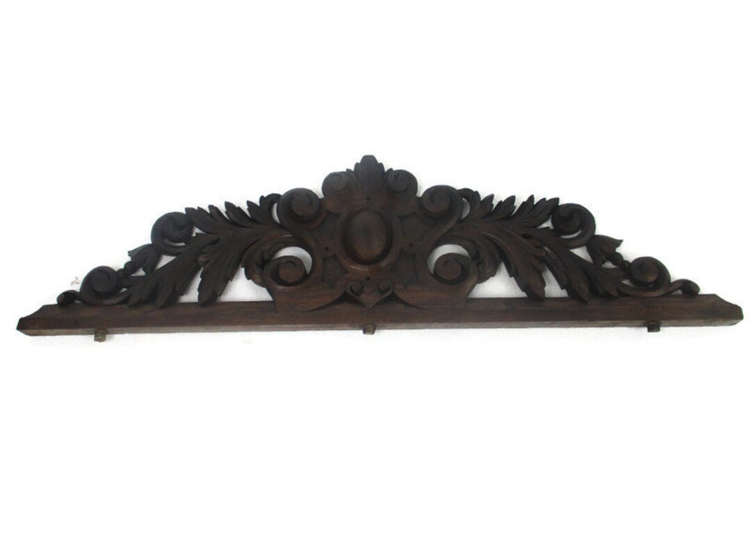 Carved Wood Oak Pediment Over Door Architectural Antique 19thc ...