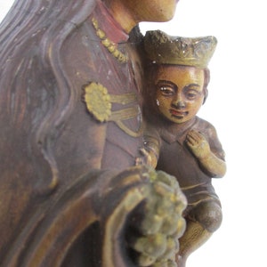 Statue Our Lady of Tongeren Black Madonna Infant Jesus Grapes Collector ...
