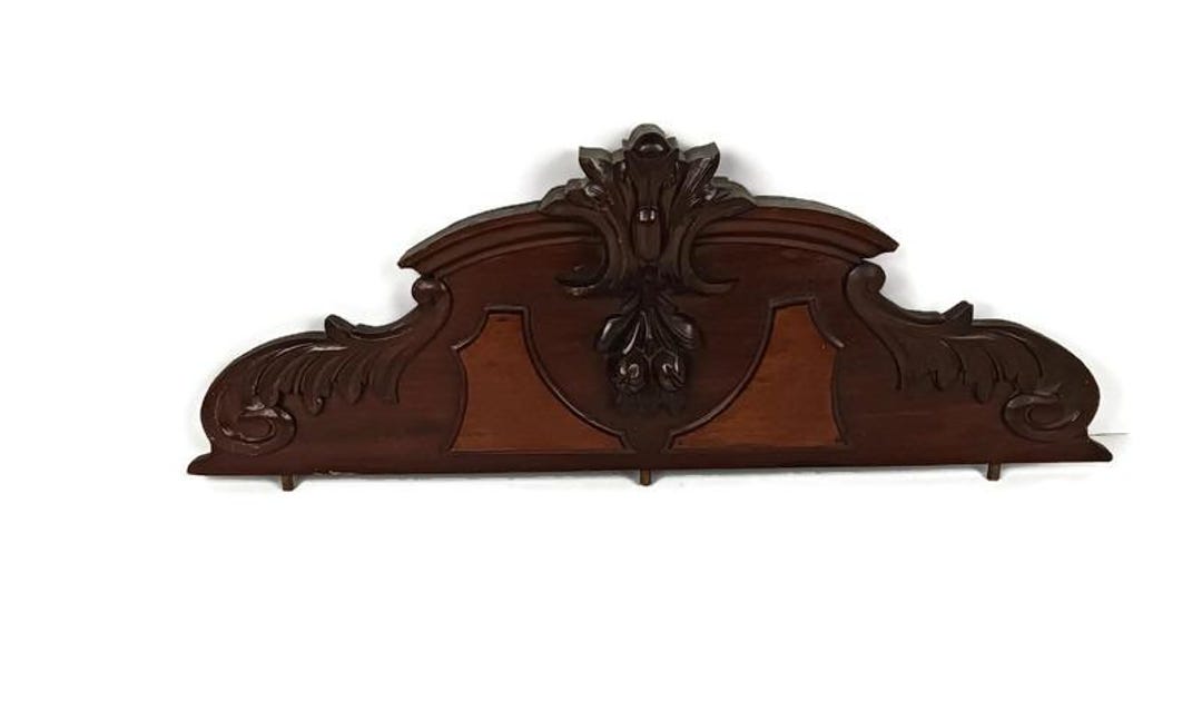 Antique Pediment Over Door Carved Wood Architectural Reclaimed Salvaged ...