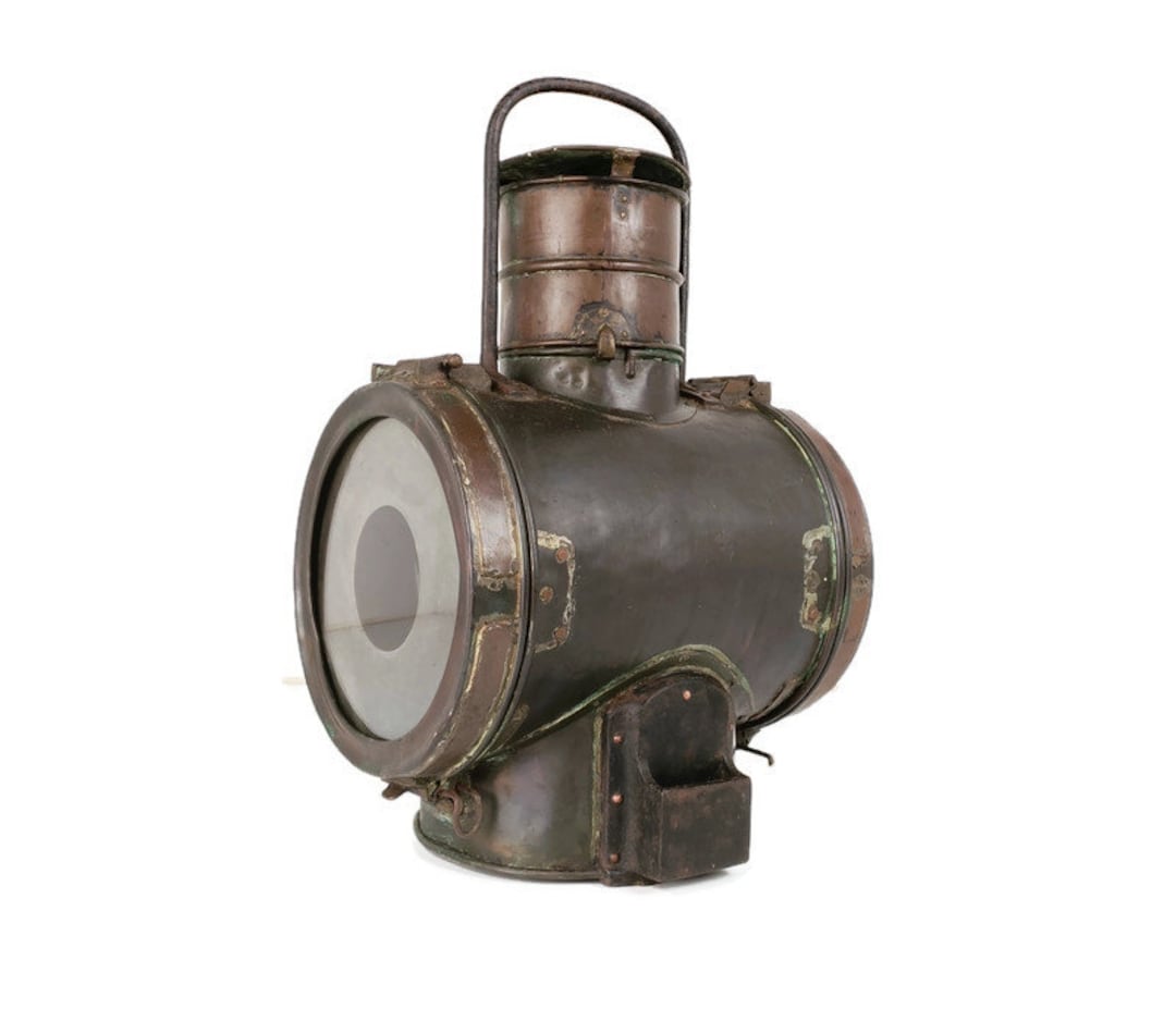 19th Antique Xl Large Train Locomotive Oil Front Lamp Lantern Headlight ...