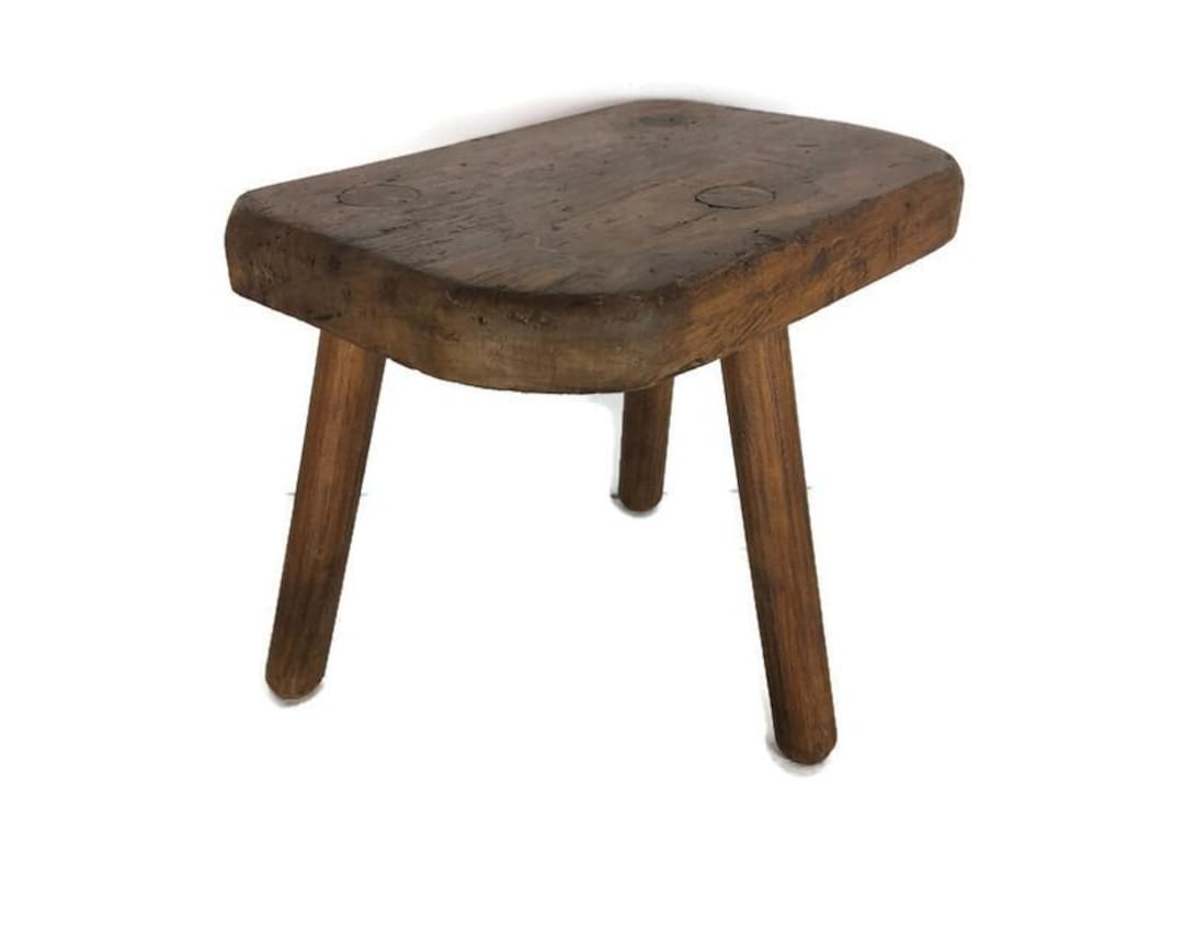 Vintage Milking Stool Pedestal Plant Stand Side Table Farmhouse Barn ...