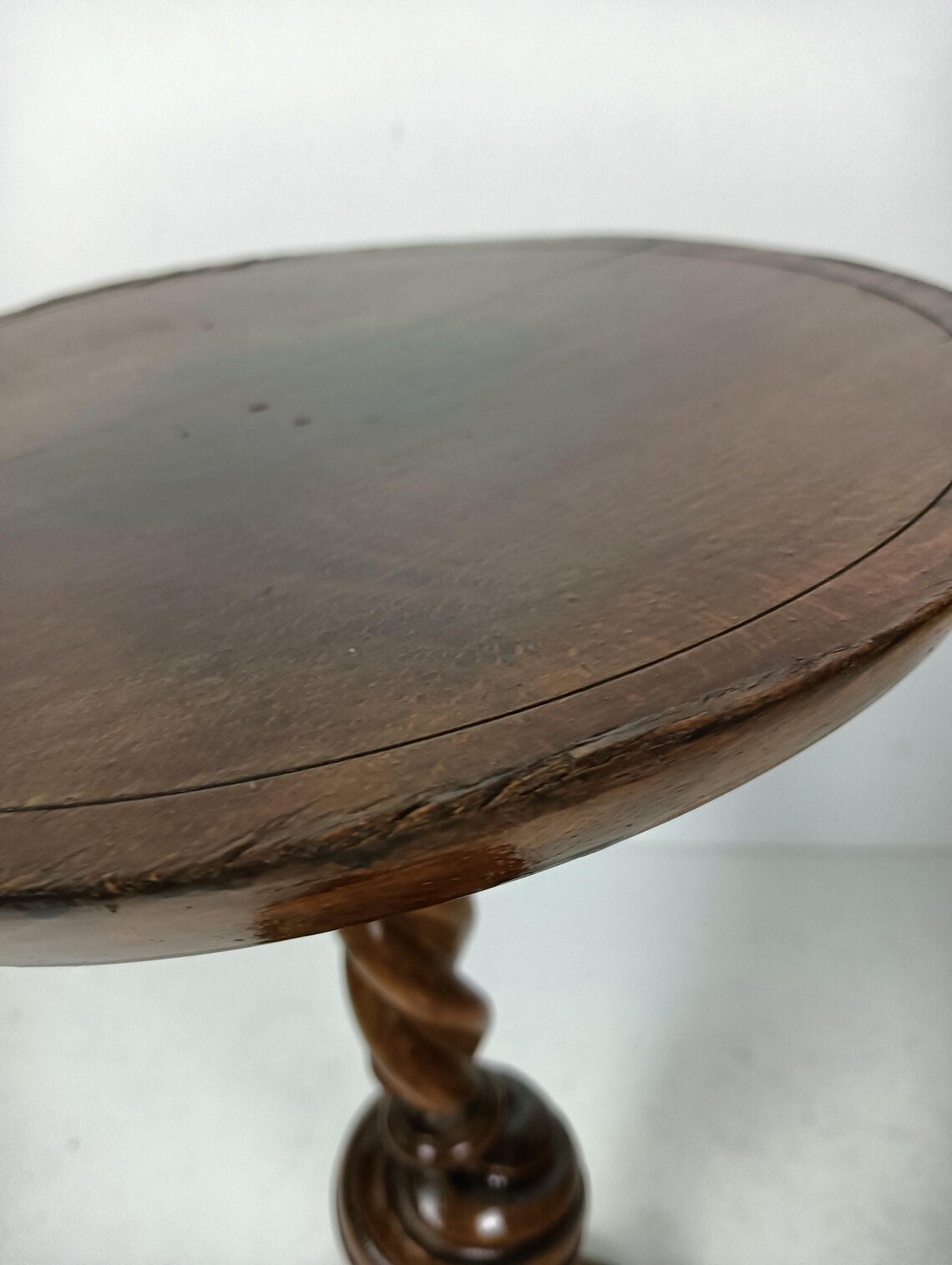 Vintage Pedestal Ornate Carved Wood Barley Twist Side Table Plant Stand ...