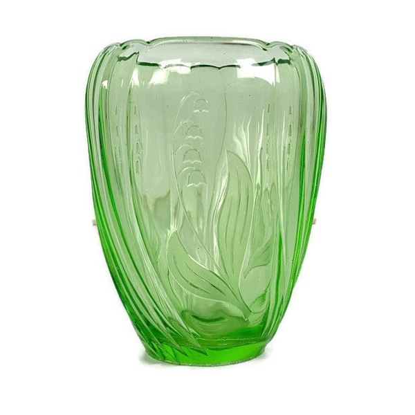 Antique Green Glass Vases - Etsy