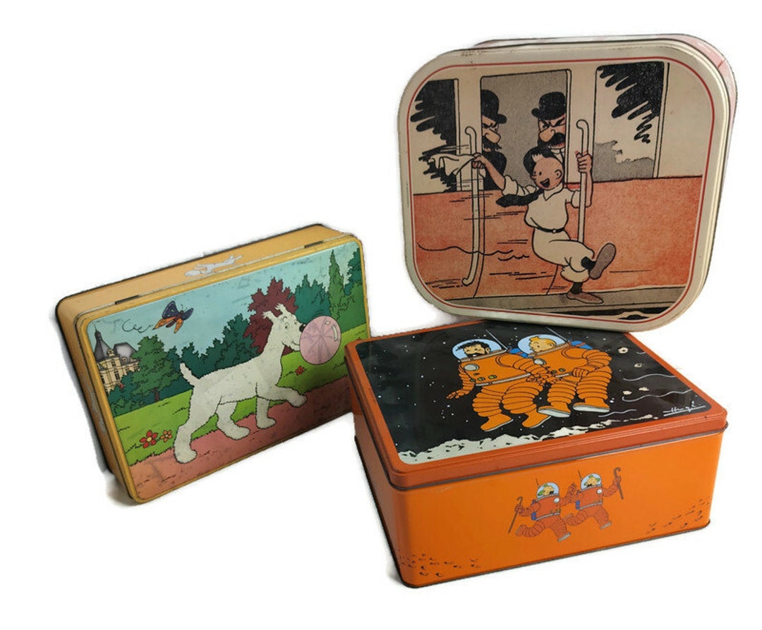 Set of 3 Tin Boxes Tintin Delacre Rare Boxes Collector Le Petit ...