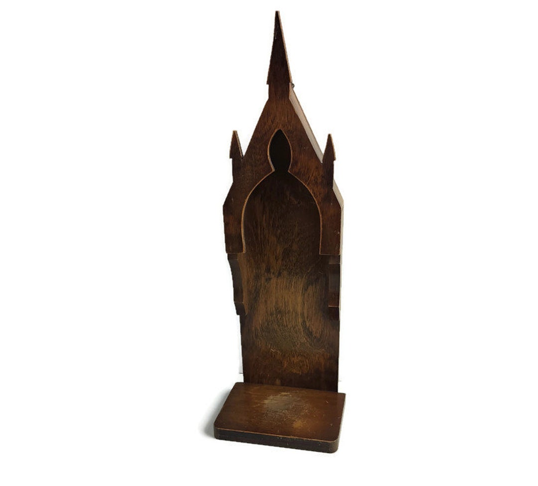 Wooden Chapel Niche for Statue Art Deco Standing Hanging Vintage Ornate ...