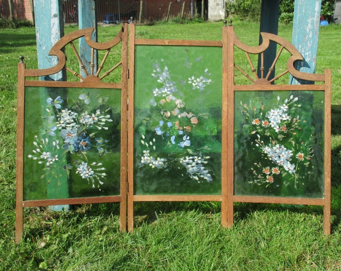 Antique Tri fold Shutter Panel Hand Painted Window Screen - Etsy