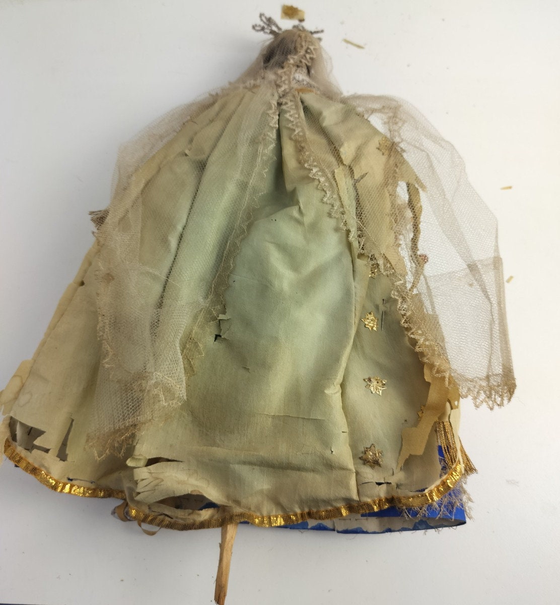 Antique Extremely Rare Stake Madonna Flanders Hand Made Wax Paper Doll ...