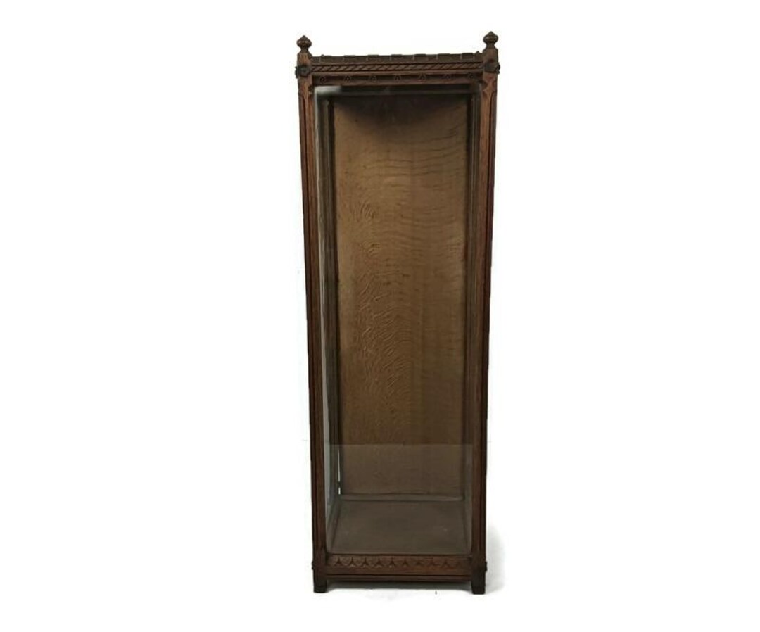 Antique Chapel Display Cabinet for Statue Hand Carved Wood Gothic ...