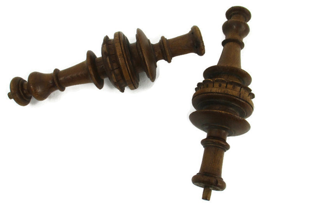 2 Large Reclaimed Carved Wood Large Spindles Balusters Trim Posts ...