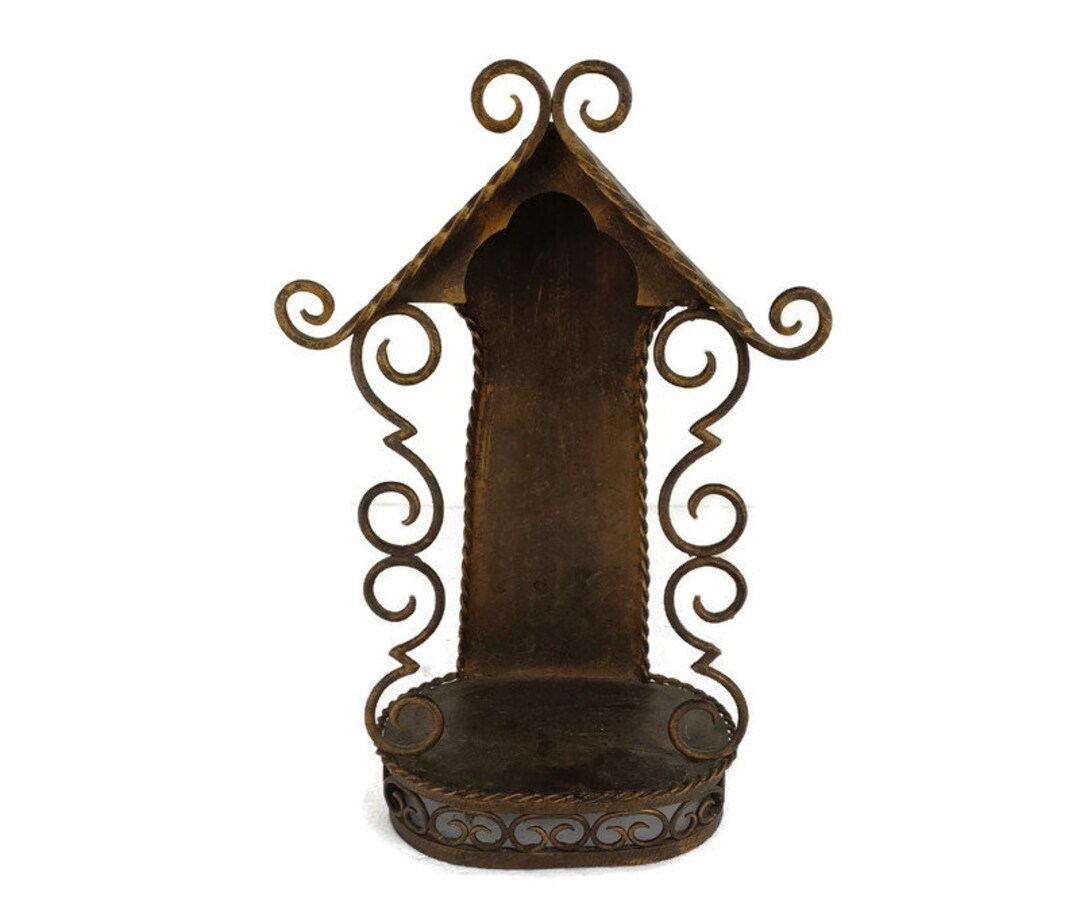 Chapel Niche for Statue, Wrought Hammered Iron Vintage Gorgeous Rare ...