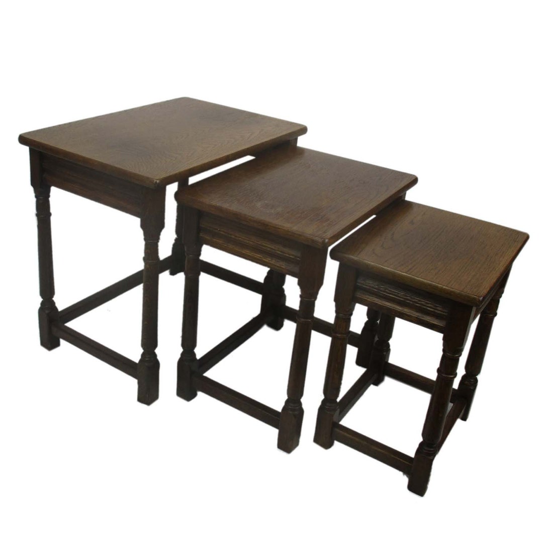 Set of 3 Wood Stacking Nesting Tables Vintage Mid Century Oak - Etsy