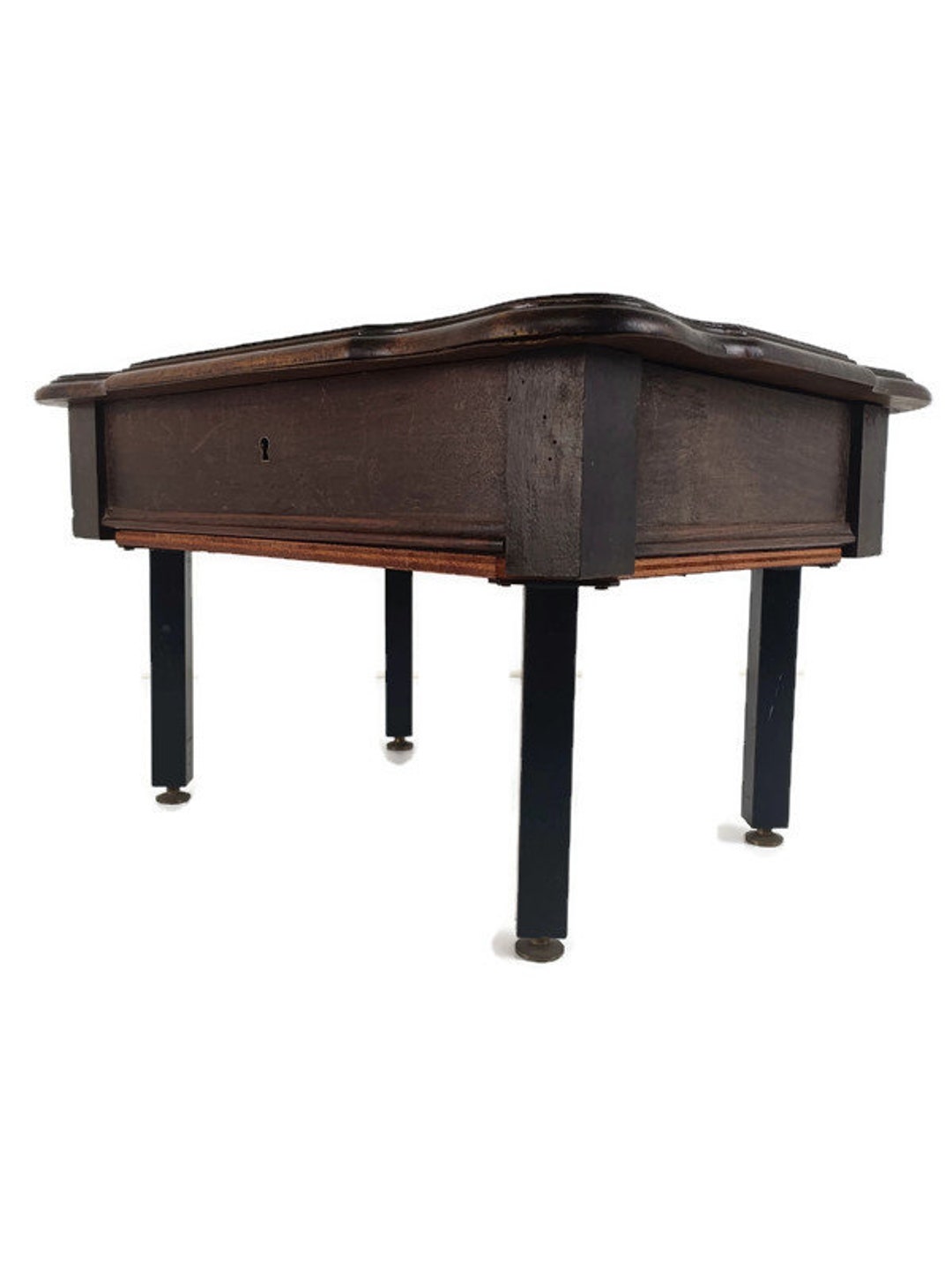 Small Cabinet Table Desk Trinket Vanity Box Carved Wood Antique Lovely ...