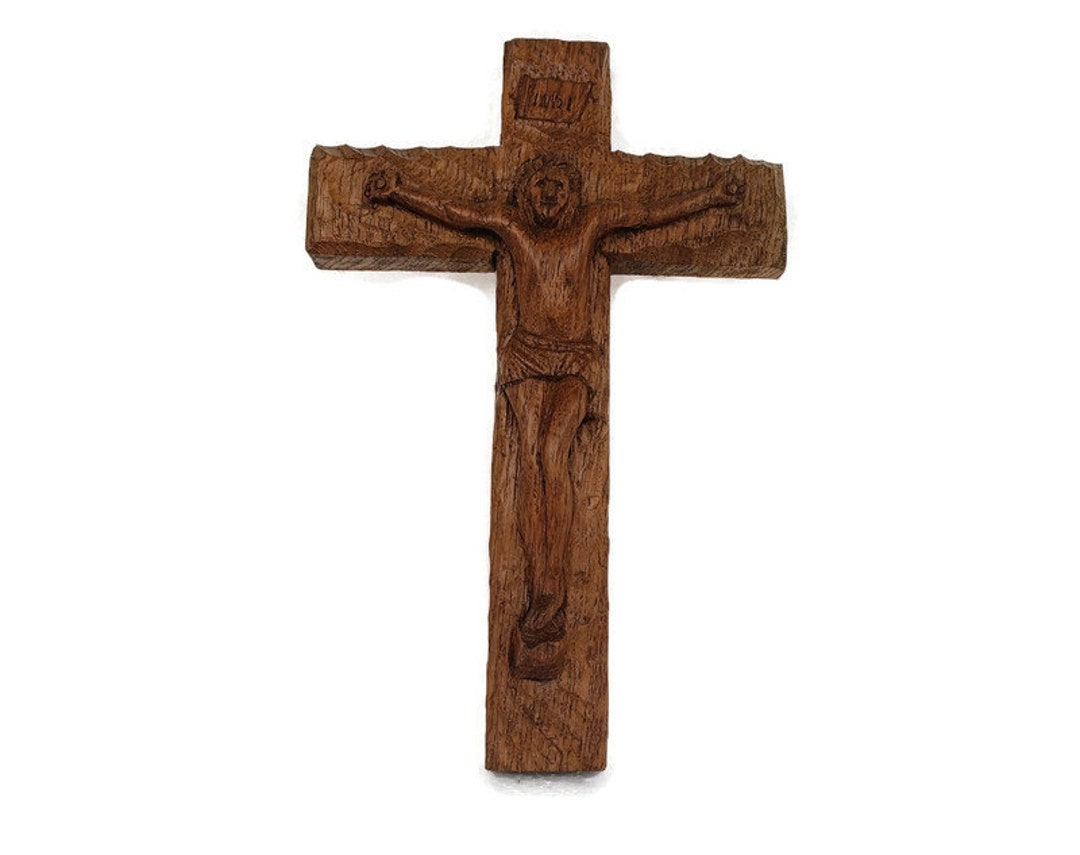 Hand Carved Wood Hanging Ornate Crucifix Wooden Corpus Jesus Christ ...