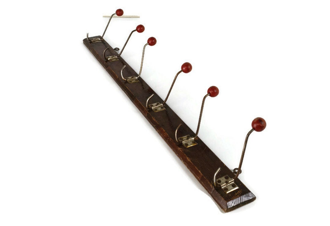 Vintage Barn Coat Hat Rack Retro Wall Hanging Funky Hooks Farmhouse ...