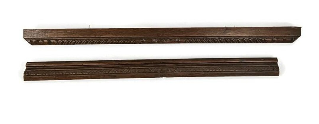 Pair of Wooden Ornate Reclaimed Trims Panels Carved Wood Antique ...