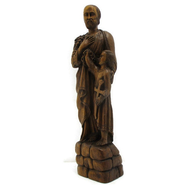 Wood Saint Joseph Statue - Etsy