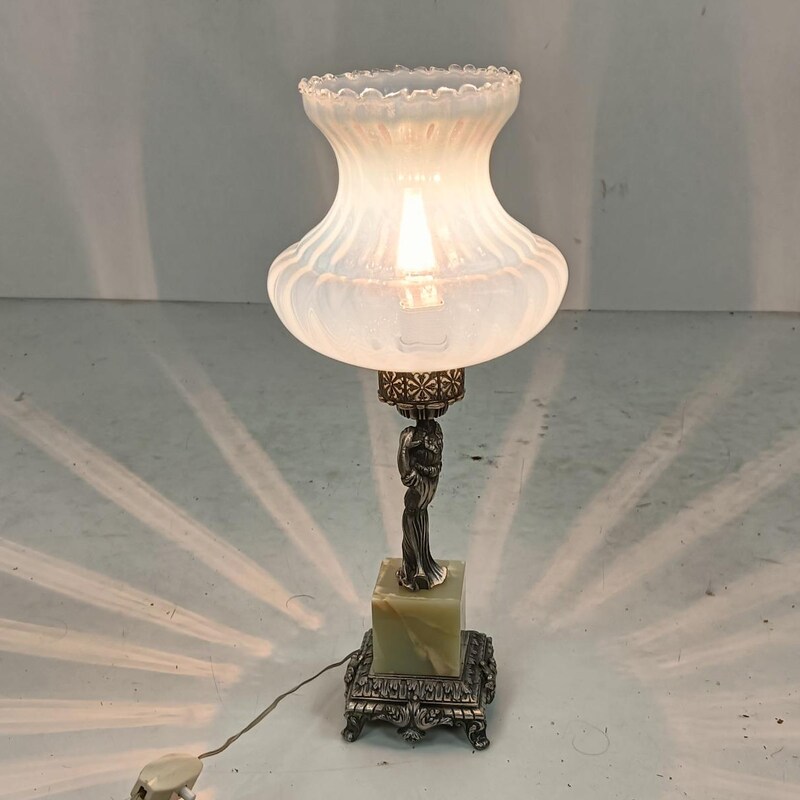 Marble and Spelter Lamp - Etsy