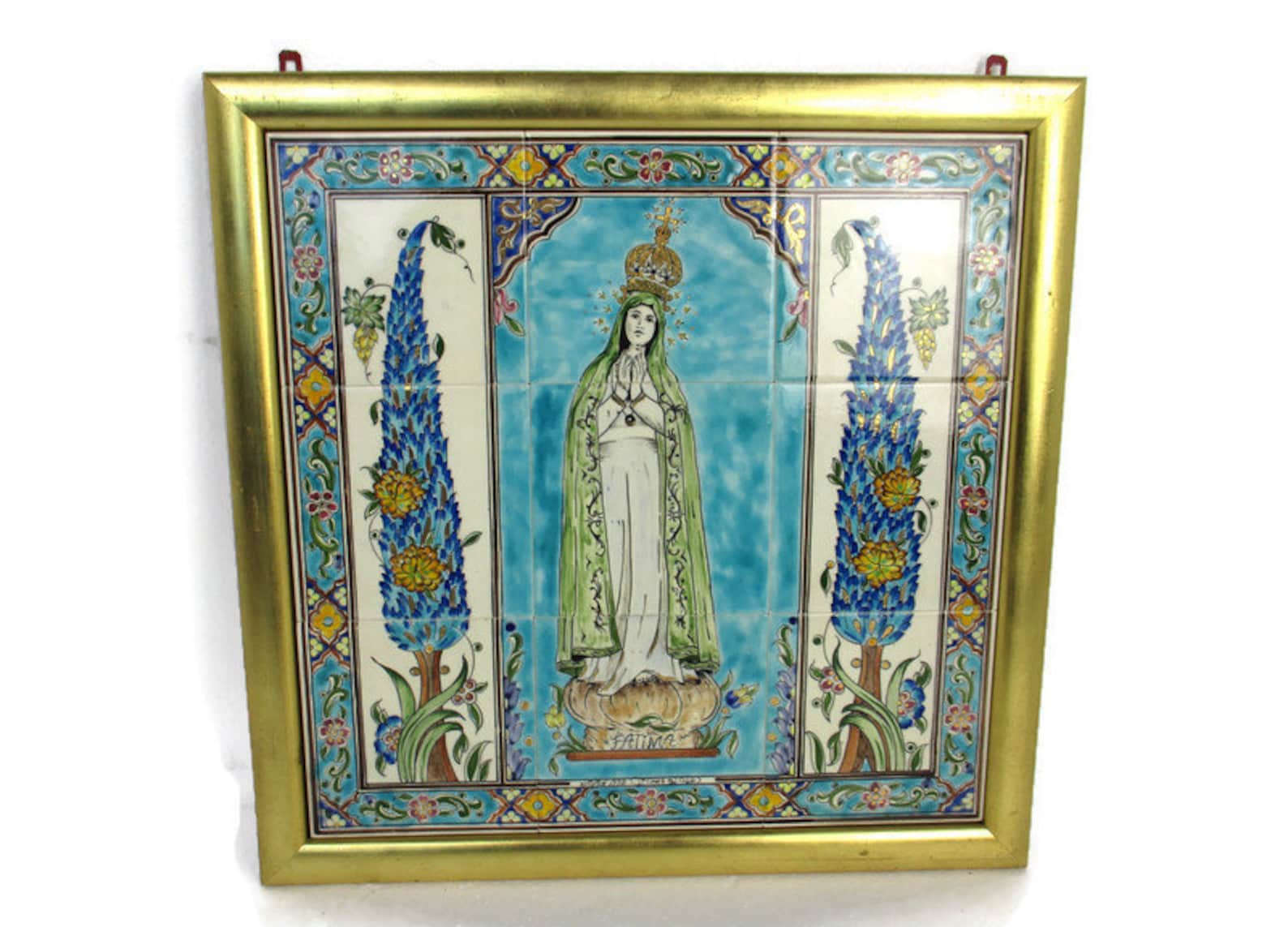 Our Lady Fatima Vintage Tiles Mural Tableaux Portugal Beautiful Rare ...