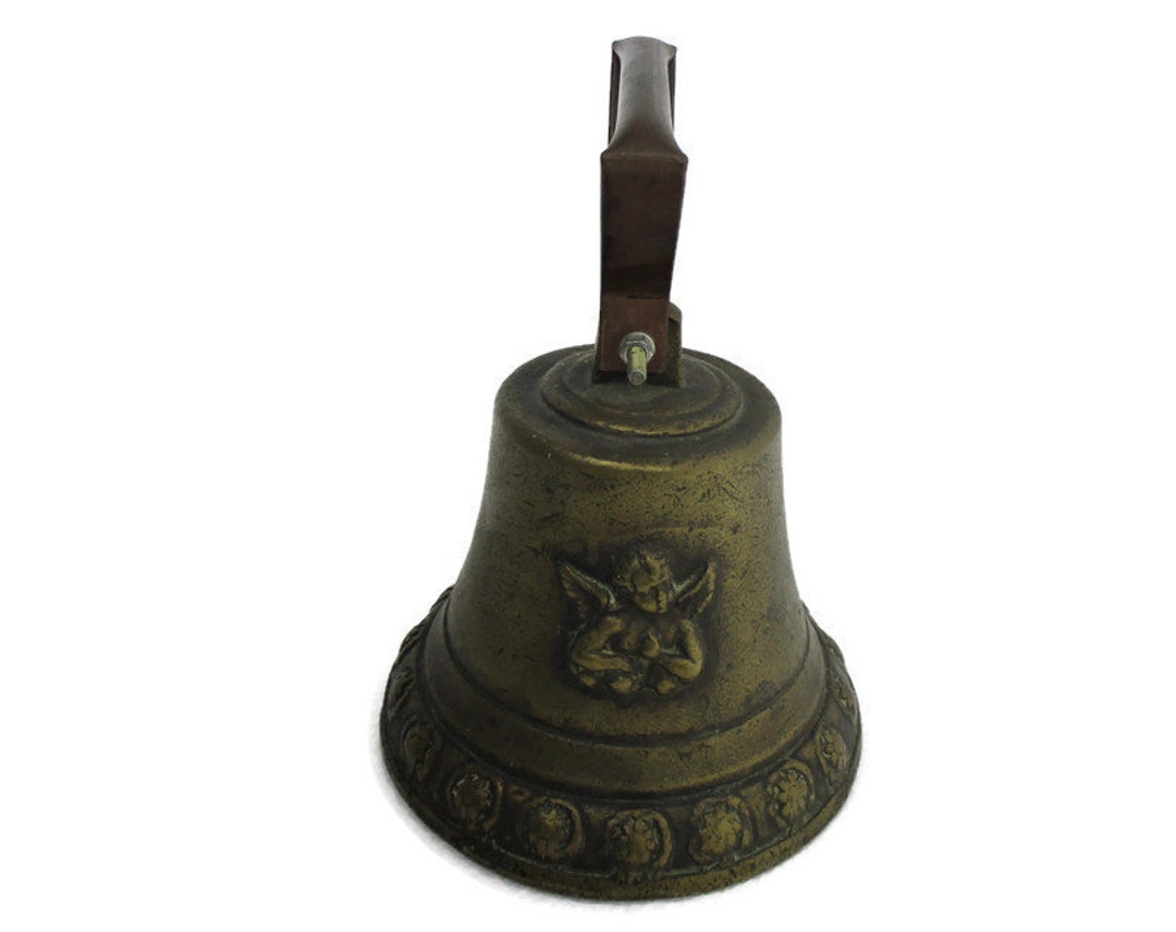 XL Brass Ornate Table Bell Brass Clapper Angels Art Deco - Etsy