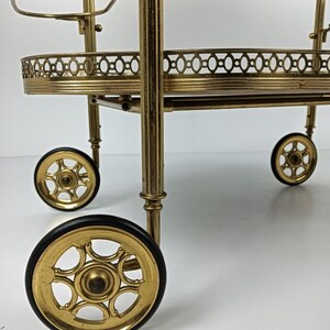 Italian Bar Cocktail Tea Cart Trolley Hollywood Regency Marquetry Inlay ...
