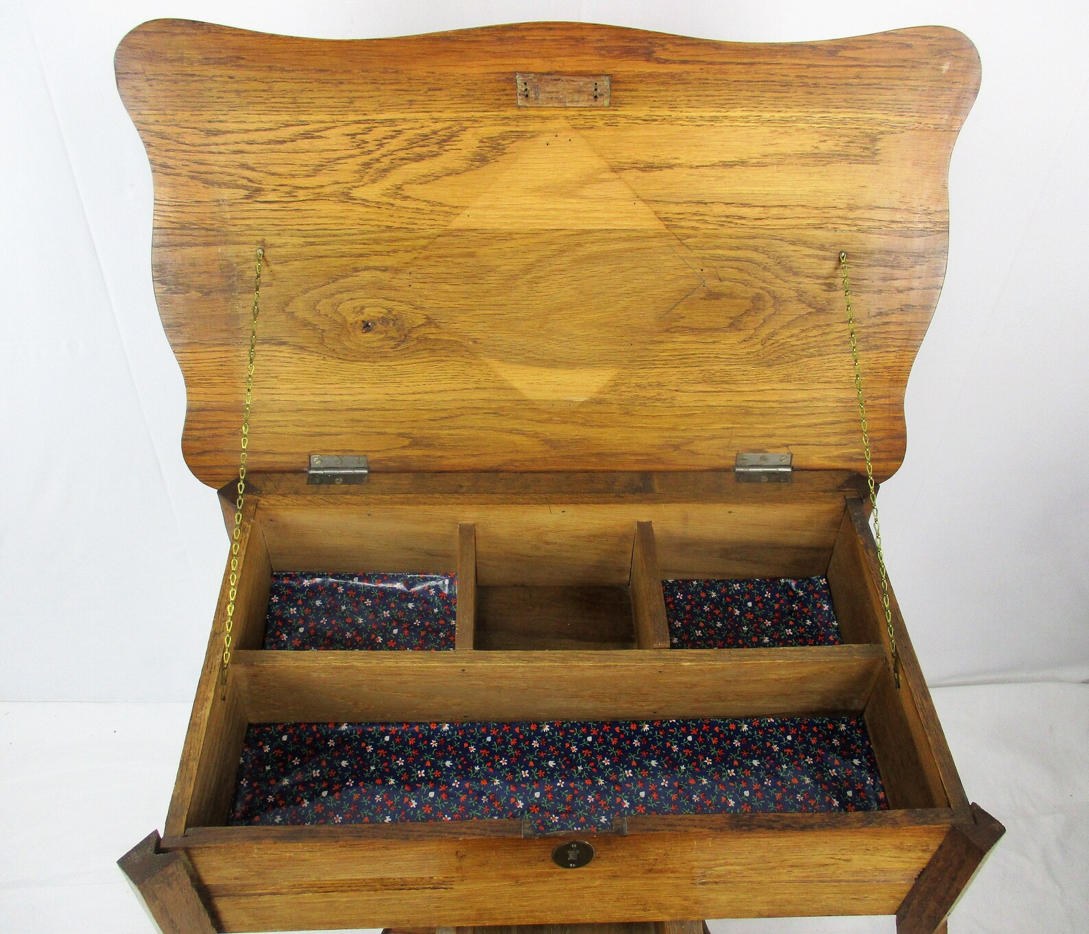 Antique Art Deco Sewing Quilting Box Table Cabinet Two Tier Extremely ...