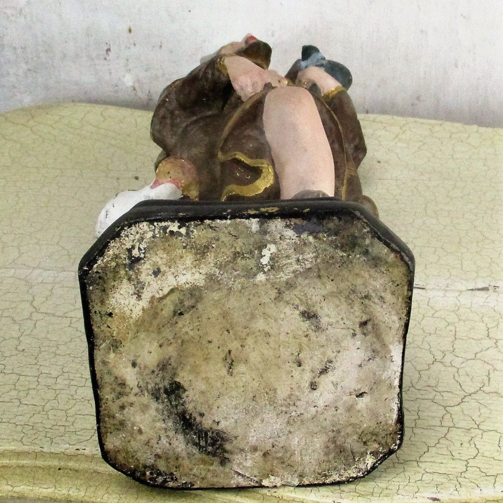 Antique Statue Saint Roch Rocco Plaster Patron of Dogs | Etsy